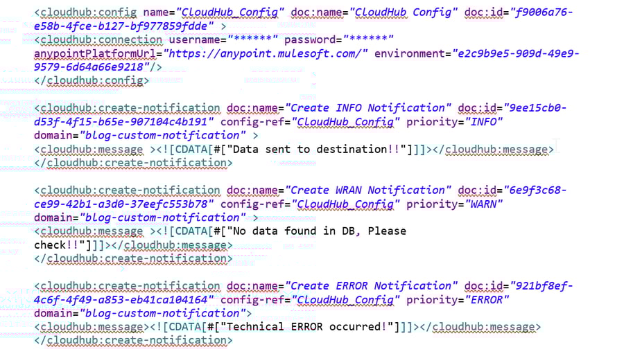 How to create custom CloudHub notifications in Mule4